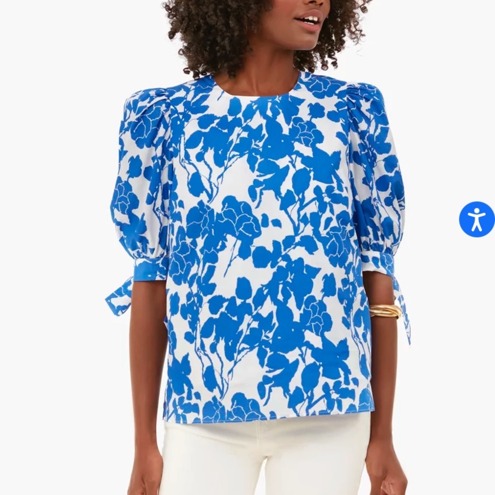 Tuckernuck Hyacinth House Blue Floral Fiona Top - Gem